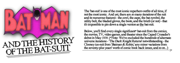 [infografía] Todos los trajes de Batman – Un Poco Geek